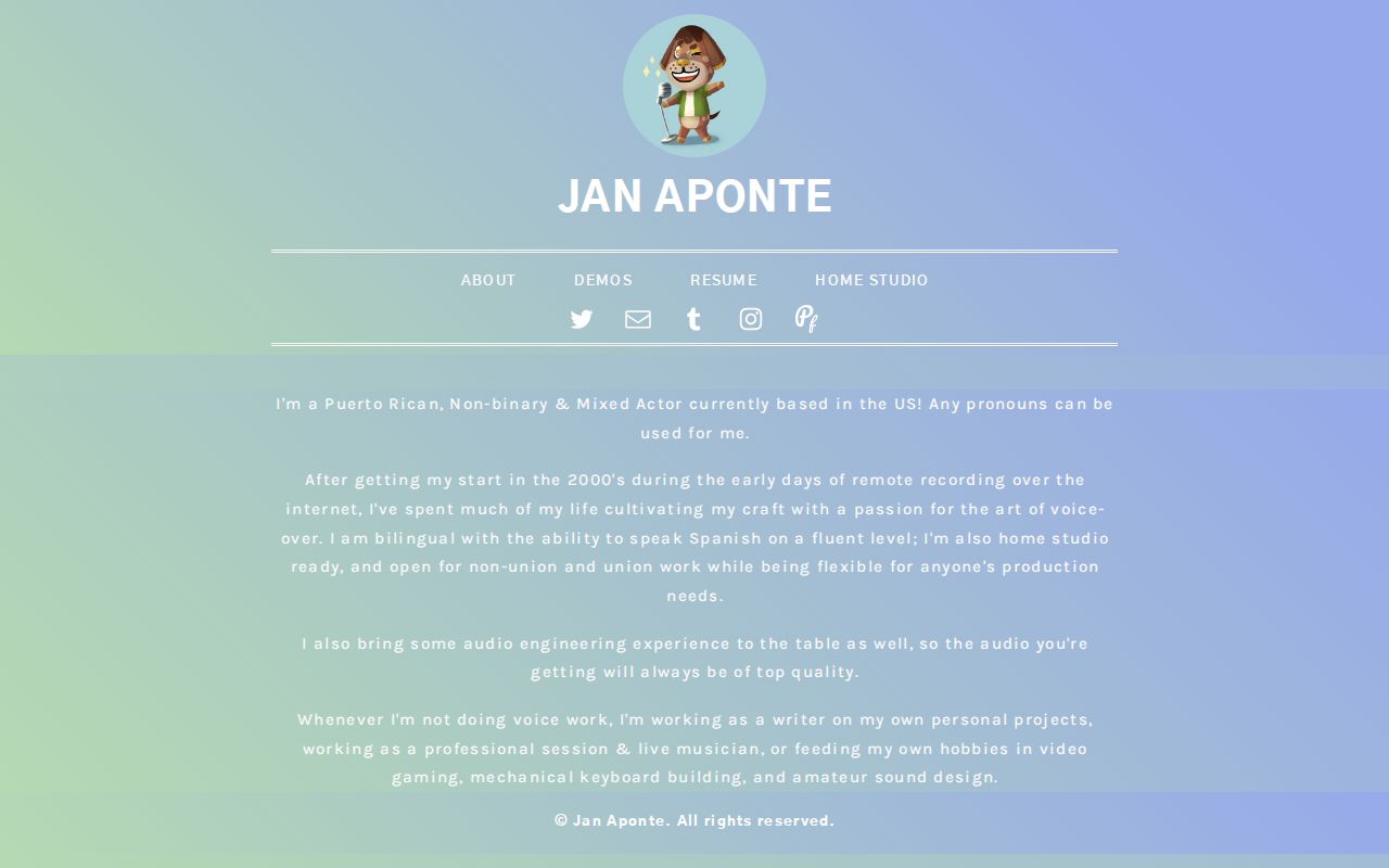 Jan Aponte: Voiceover website